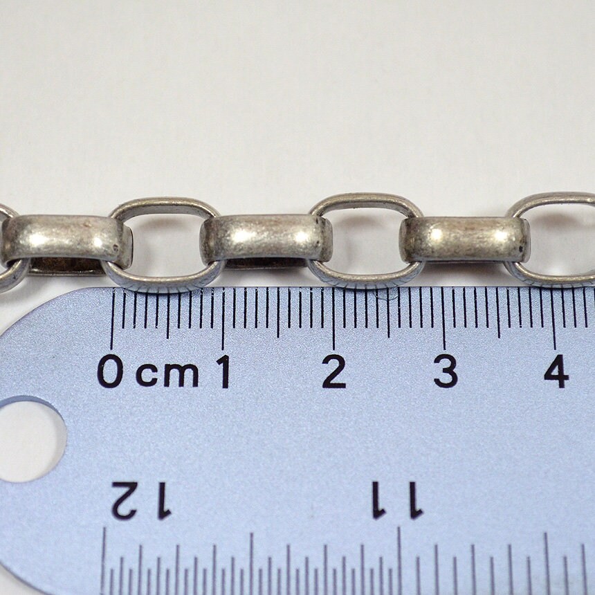 Large Oval Rolo Chain Antique Silver CH135-AS Choose Your - Etsy