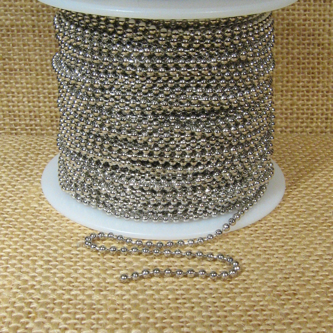 2.0mm Ball Chain - Rhodium - CH110-RH - Choose Your Length - Connectors ...
