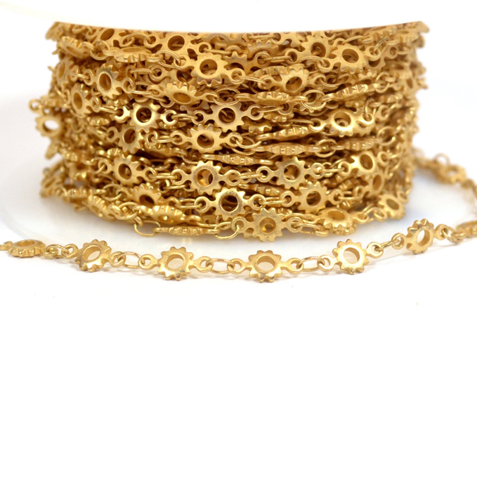 Cog Chain Matte Gold CH65-MG Choose Your Length - Etsy