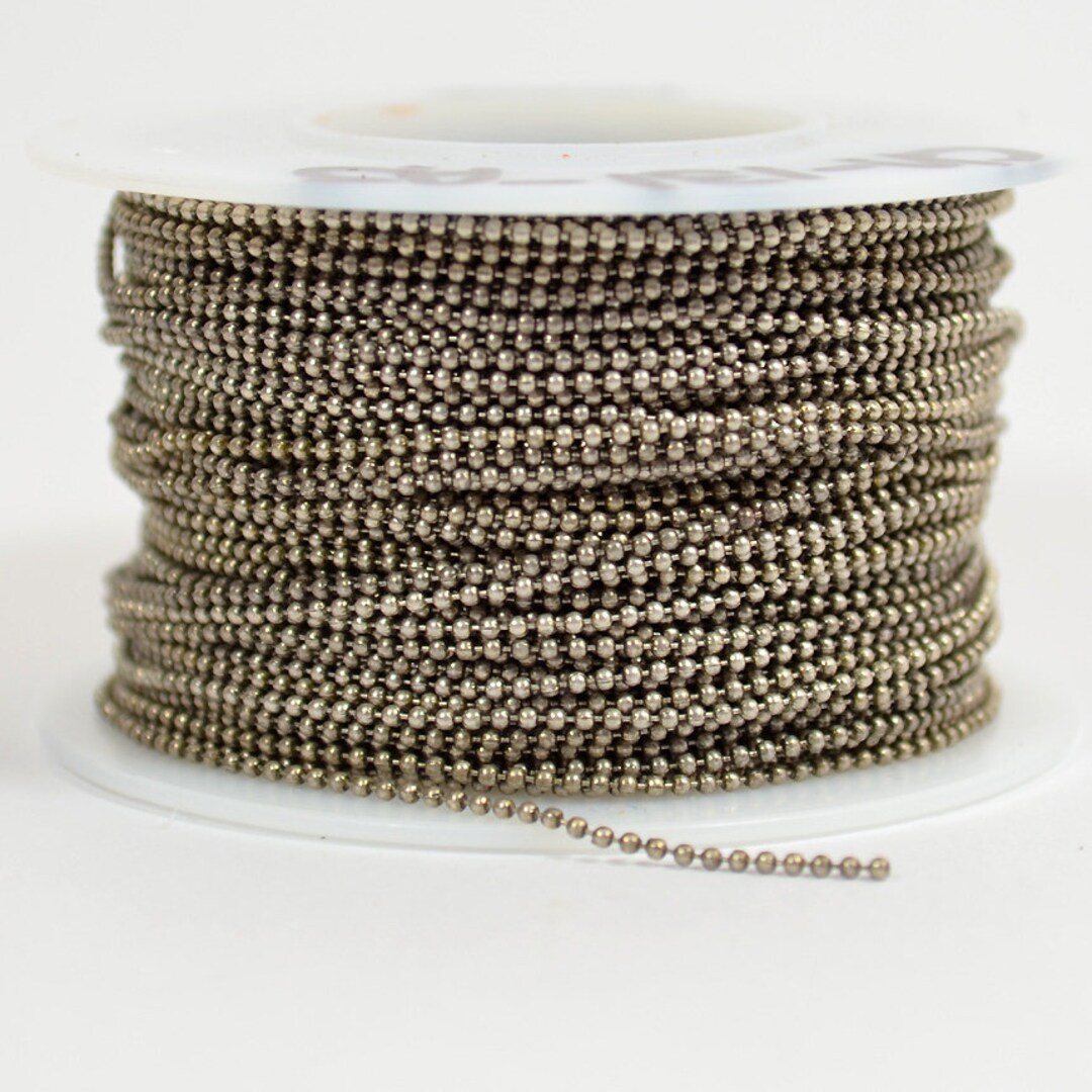 1mm Ball Chain - Antique Silver - CH131-AS - Choose Your Length - Etsy
