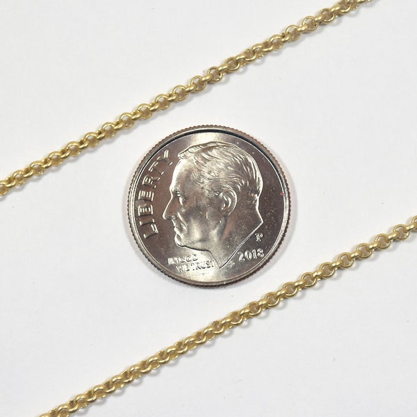 1mm Rolo Chain Matte Gold CH130-MG Choose Your Length - Etsy
