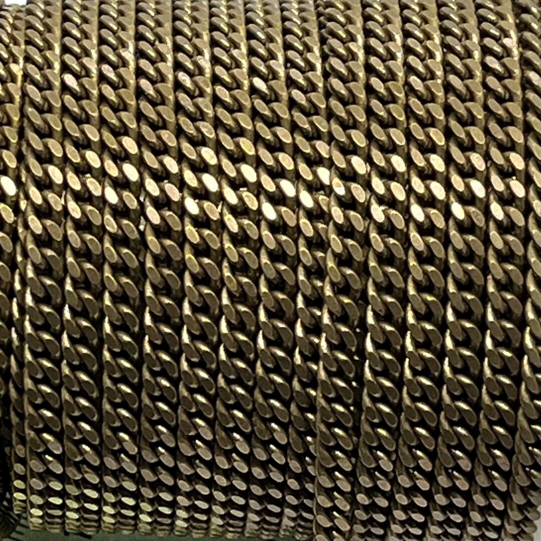 Flattened Curb Chain - Antique Brass - CH46-AB - Choose Your Length - Etsy