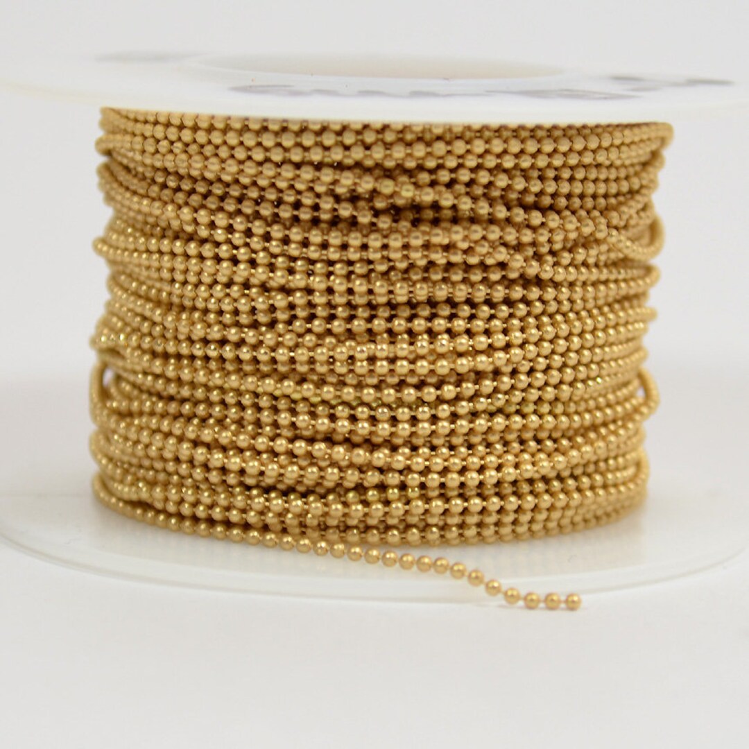 1mm Ball Chain - Matte Gold - CH131-MG - Choose Your Length - Etsy