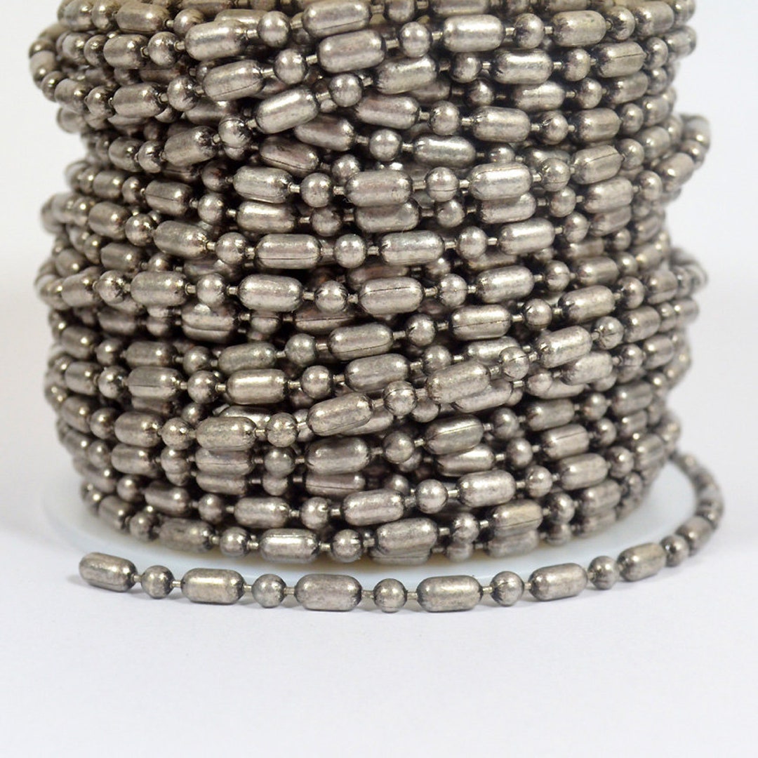 Ball and Bar Chain - Antique Silver - 3.2mm - CH162-AS - Choose Your ...