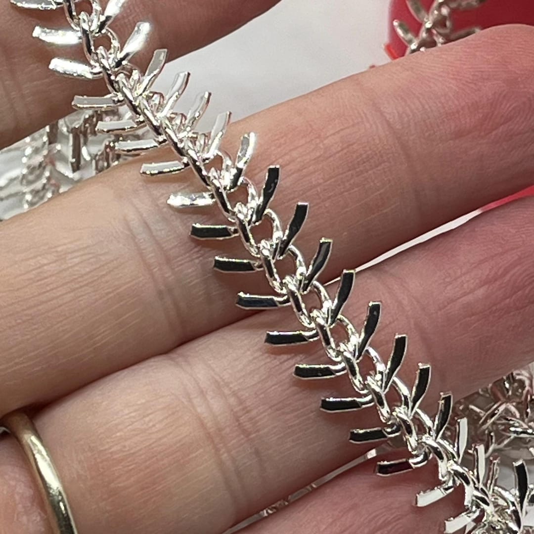 Small Fishbone Chain - Silver Plated - CH132-SP - Choose Your Length - Etsy