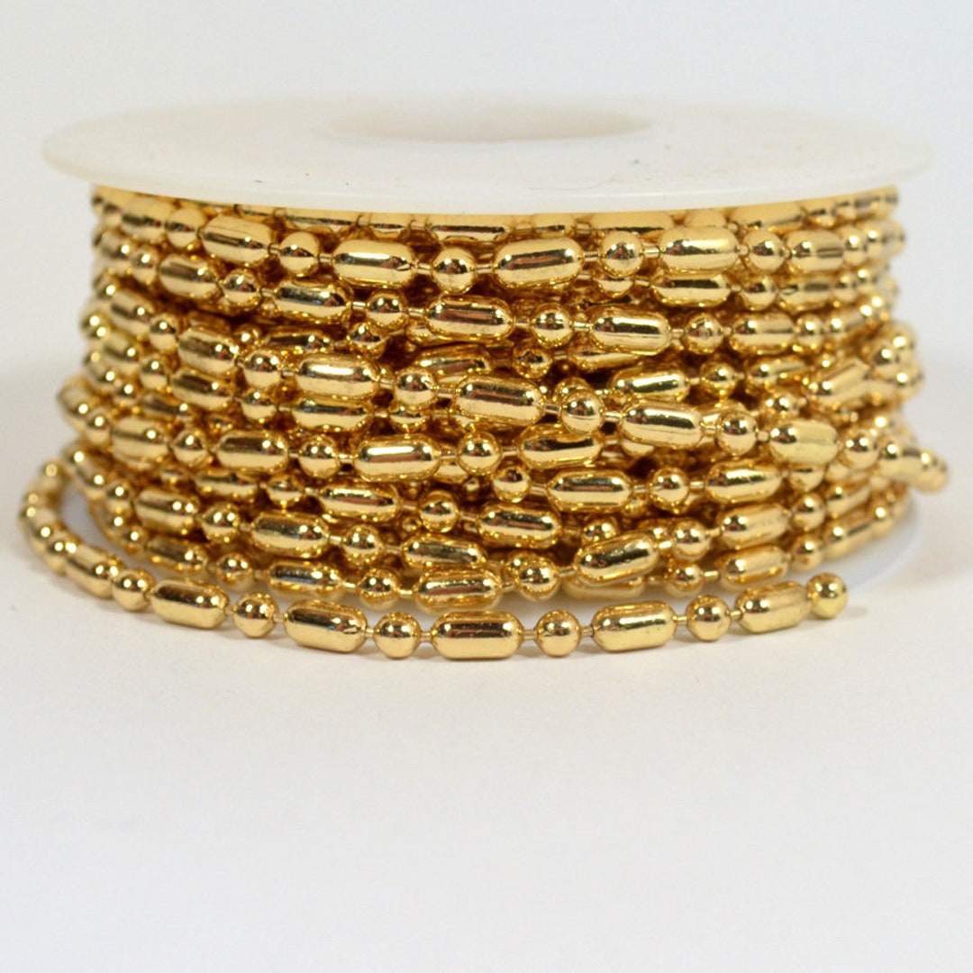 2mm Ball and Bar Chain Chain - Gold Plated - CH163-GP - Choose Your ...