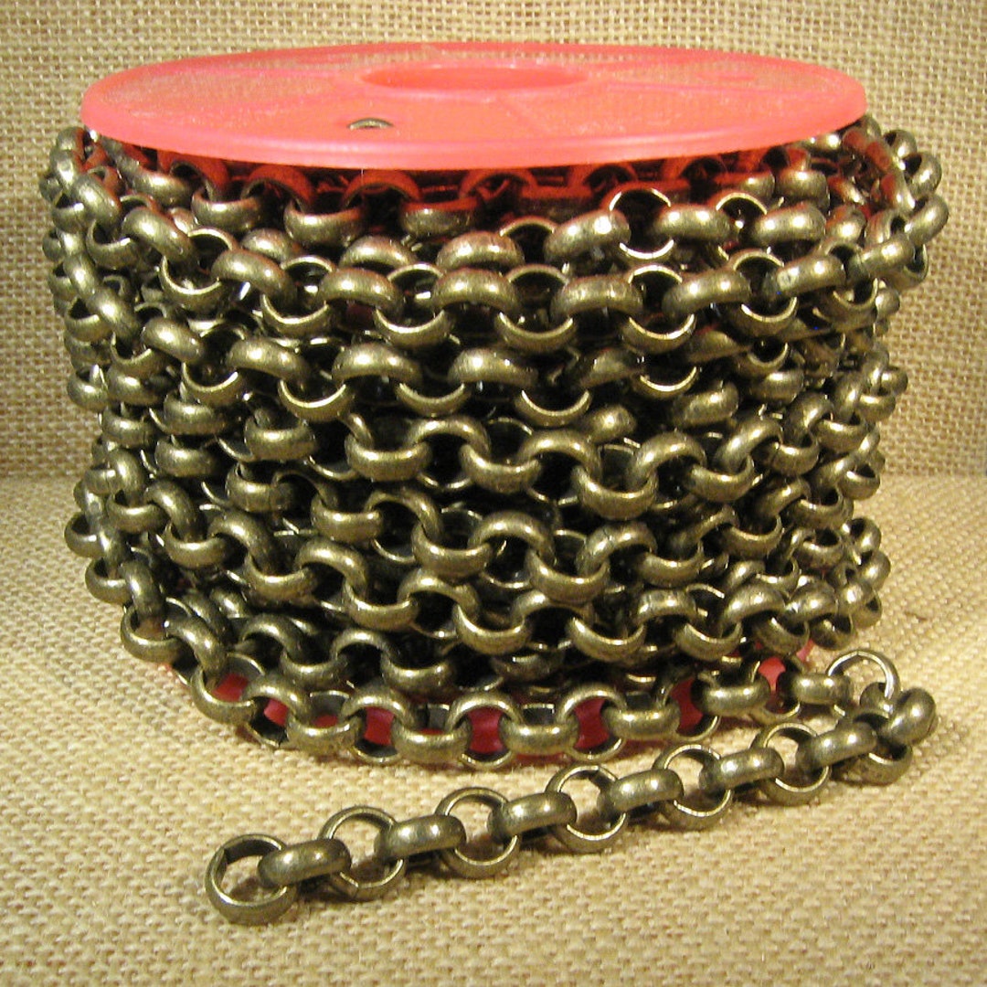 11mm Antique Brass Rolo Chain - CH115-AB - Choose Your Length - Etsy