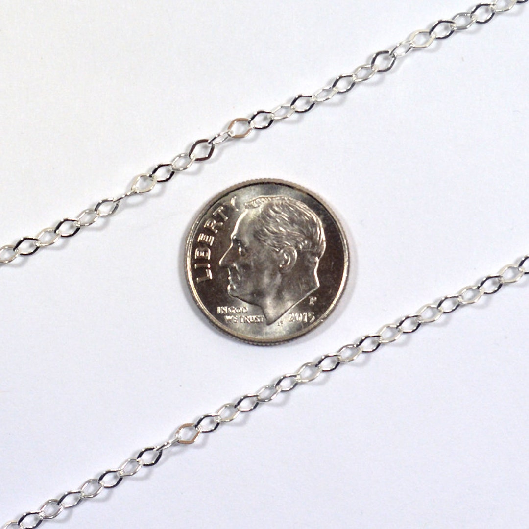 Diamond Link Chain - Sterling Silver - SS-033 - Made in Italy - Choose ...