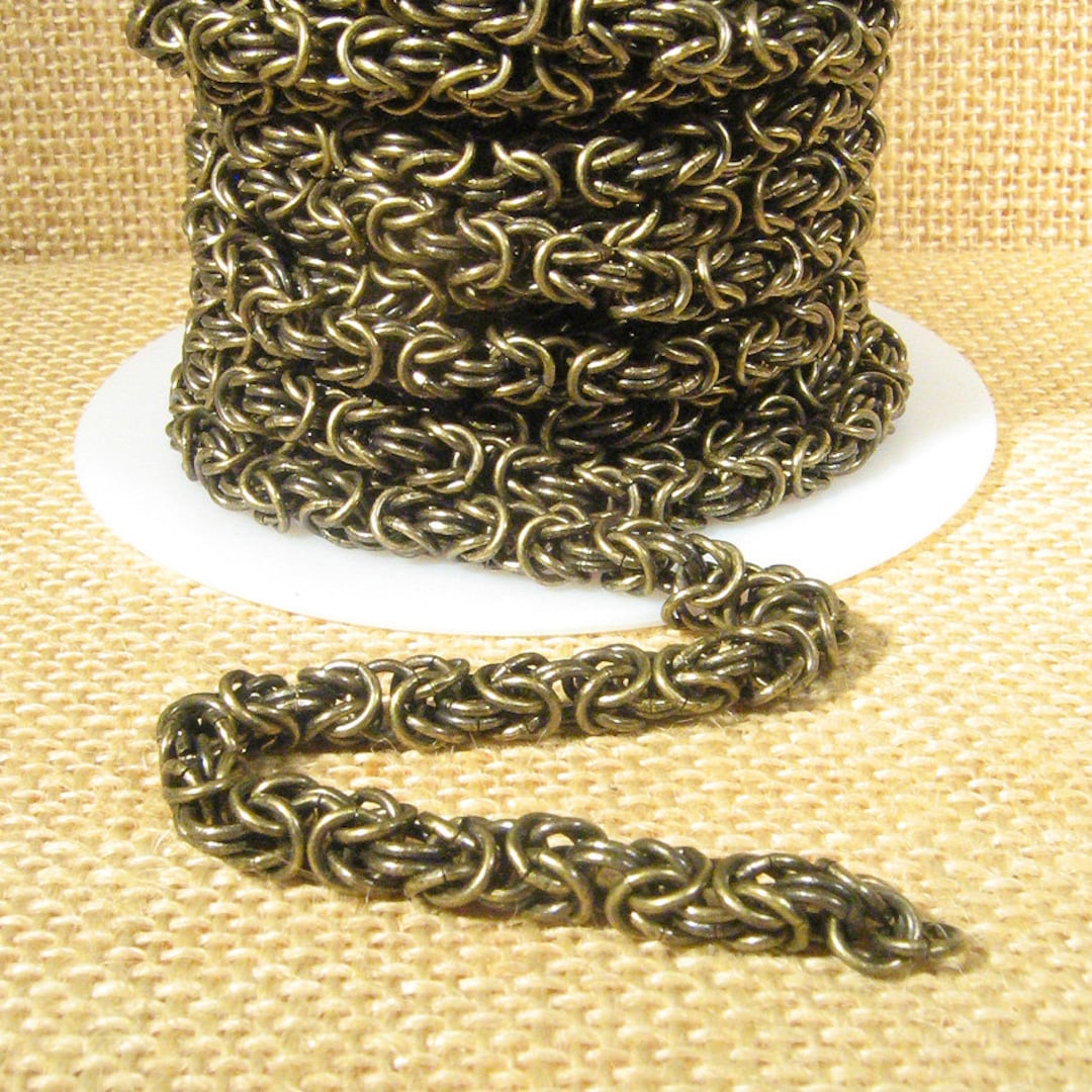 Byzantine Chain - Antique Brass - CH17-AB - Choose Your Length - Etsy
