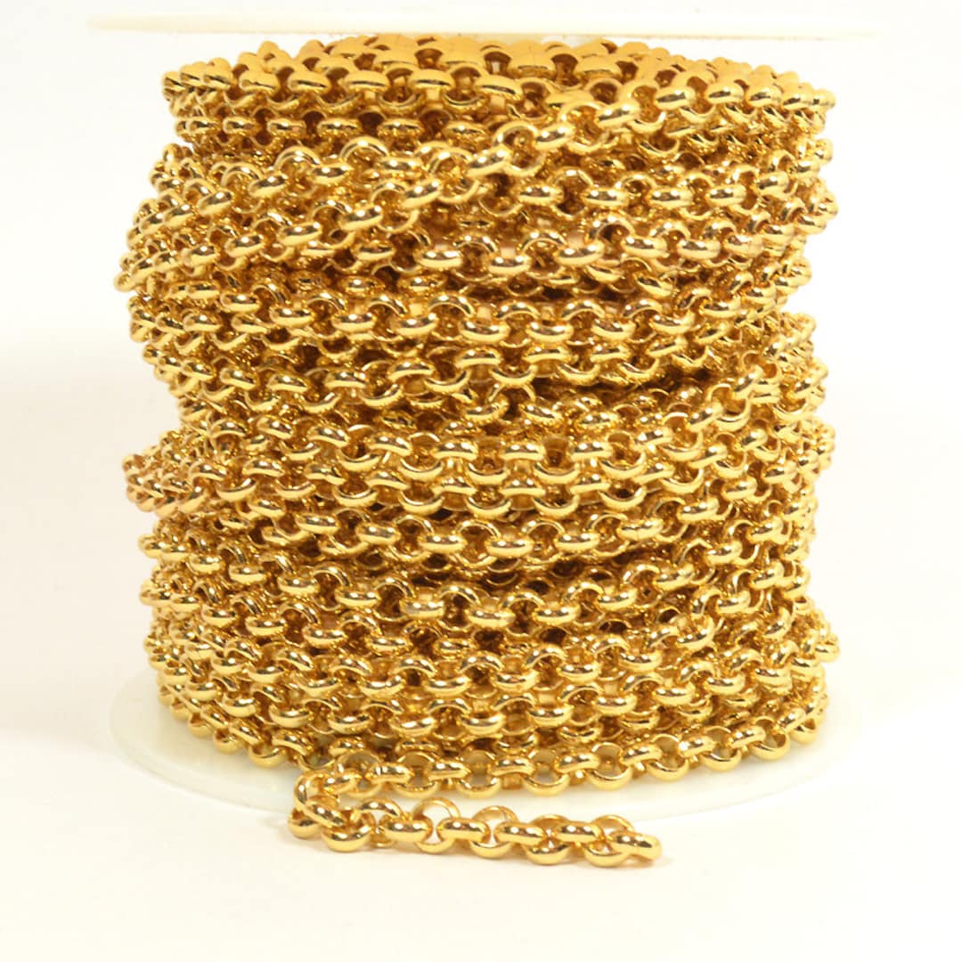 18K 5.7mm Rolo Chain - Gold Plated - 5.7mm Links - CH81 - Etsy