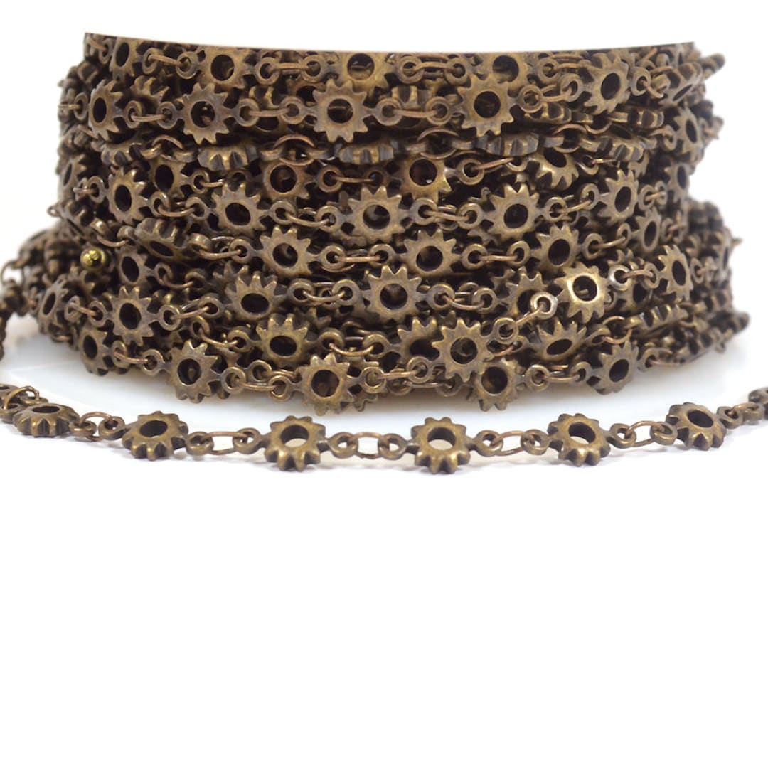Cog Chain - Antique Brass - CH65-AB - Choose Your Length - Etsy