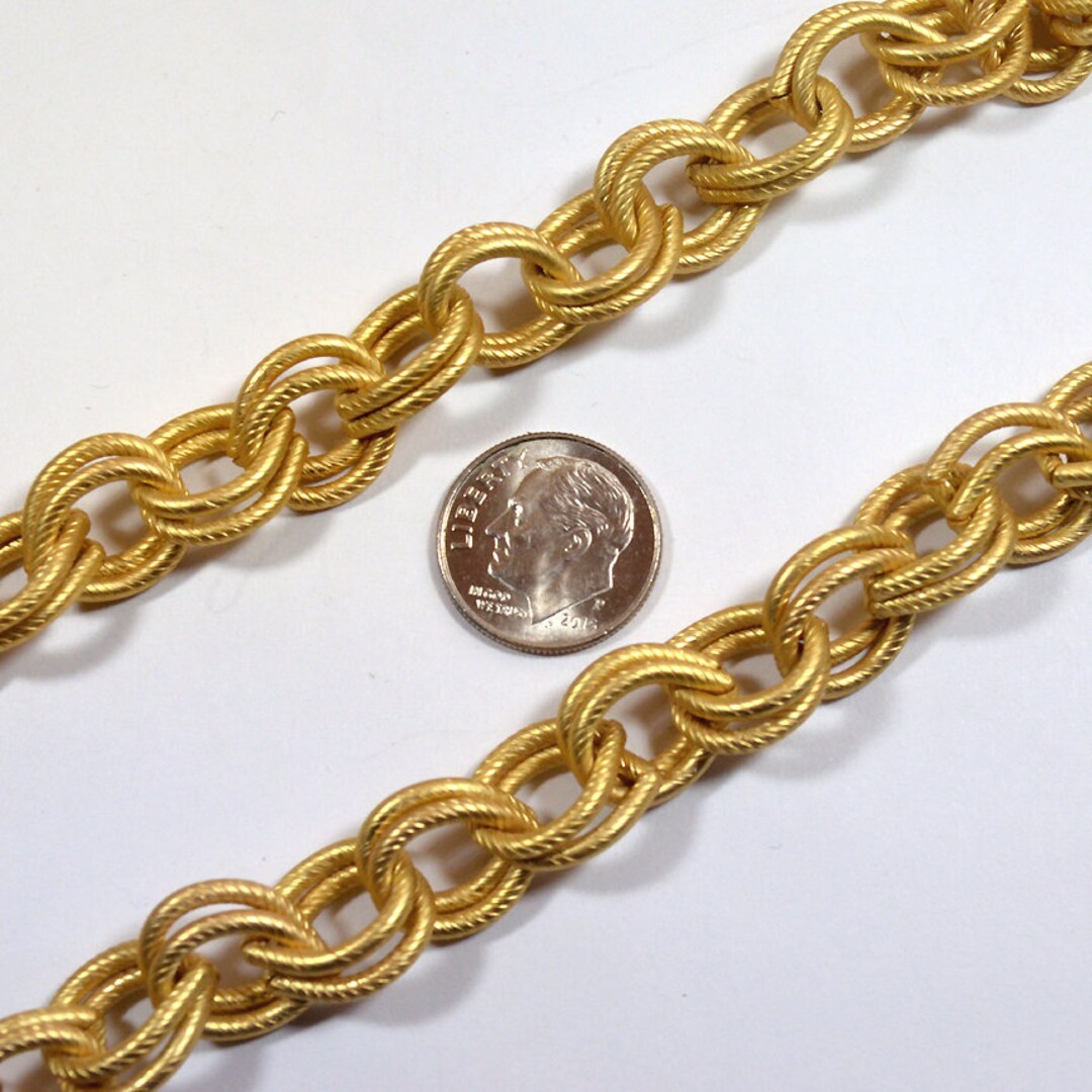 Double Link Etched Heavy Cable Chain - Matte Gold - CH111-MG - Choose ...