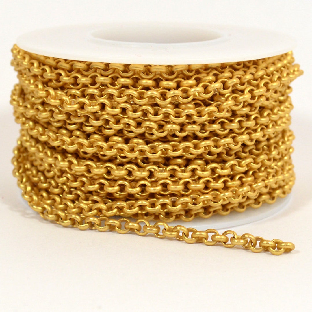 18K Matte Gold Rolo Chain - CH49MG-18K - Choose Your Length - Etsy