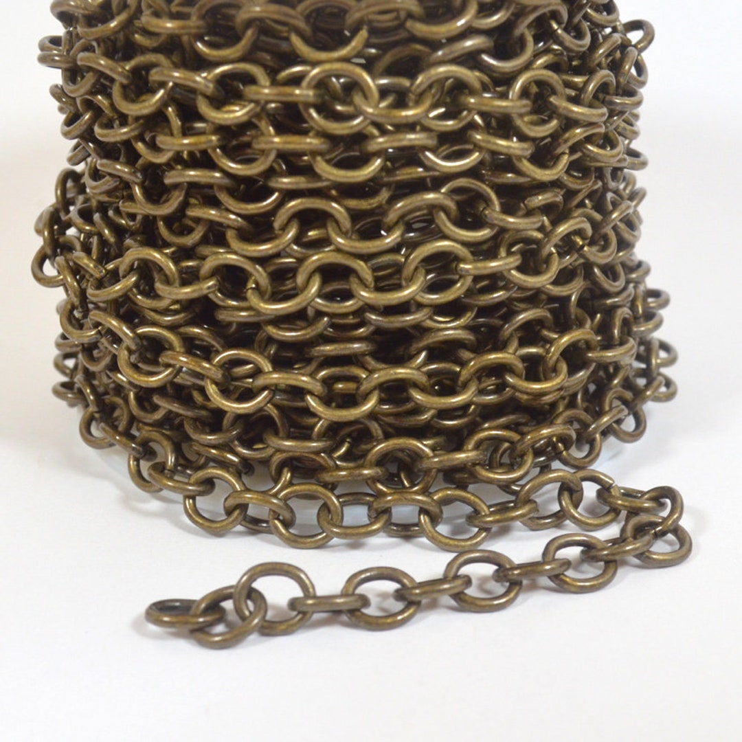Small Heavy Cable Chain - Antique Brass - CH55-AB - Choose Your Length ...