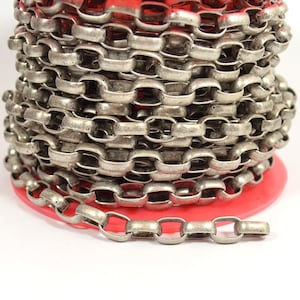 Large Oval Rolo Chain - Antique Silver- CH135-AS - Choose Your Length ...