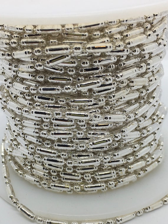 2mm Ball and Bar Chain Silver Plated CH163-SP Choose | Etsy