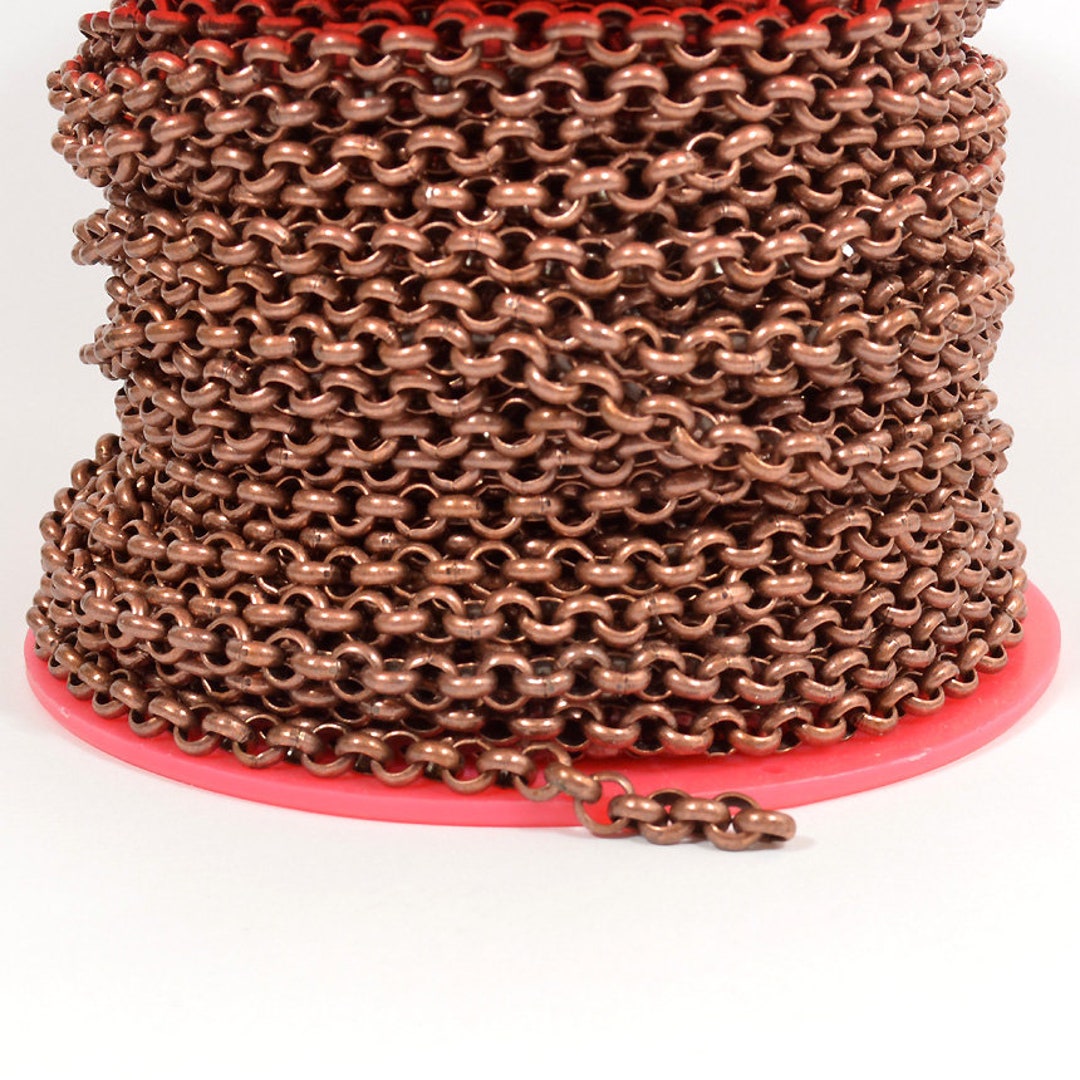 5.7mm Rolo Chain - Antique Copper - 5.7mm Links - CH81-AC - Choose Your ...