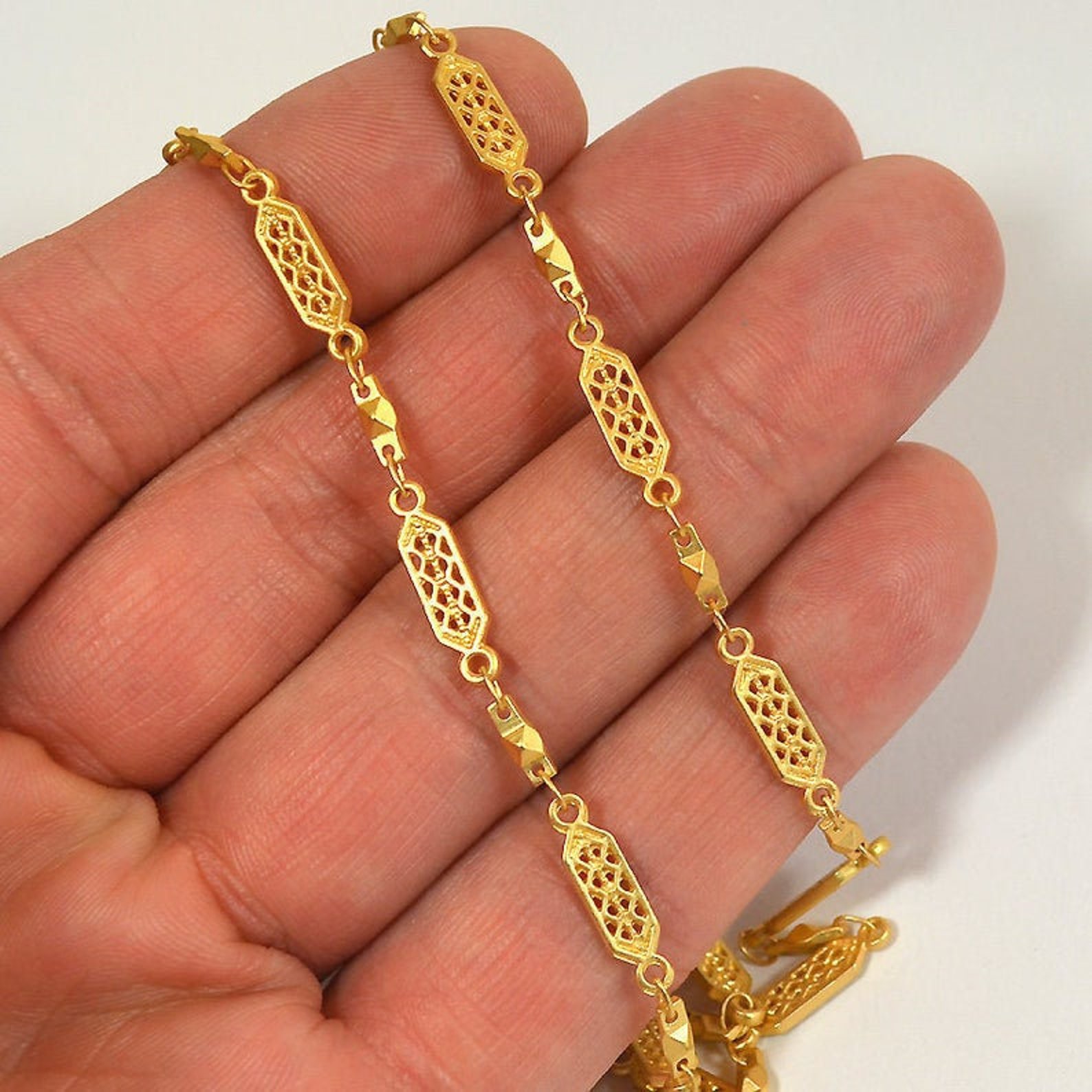 Tribal Filigree Chain Antique Brass CH106AB Choose Your - Etsy