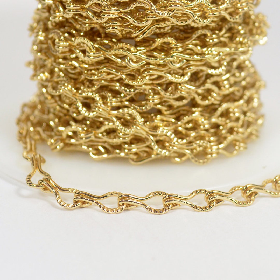 Etched Ladder Chain - Electro Gold Plated - CH136-EGP - Choose Your ...