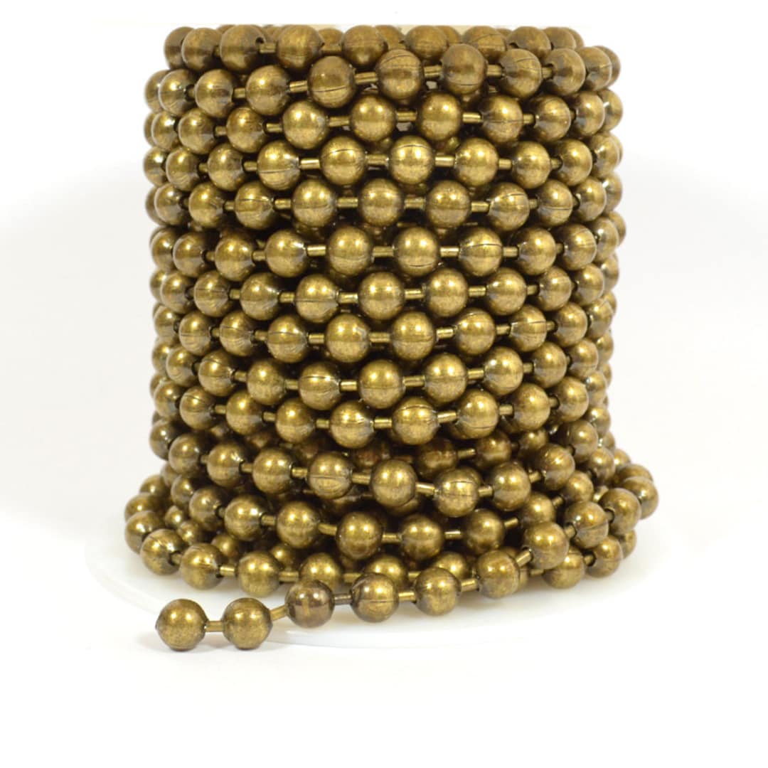 6.4mm Ball Chain - Antique Brass - CH99-AB - Choose Your Length ...