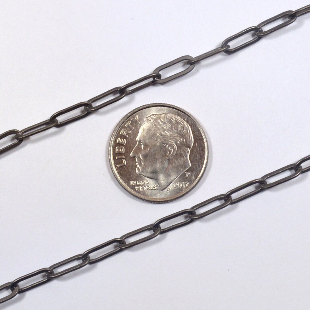 Long, Thin Cable Chain - Matte Gunmetal - CH44-MGM - Choose Your Length ...