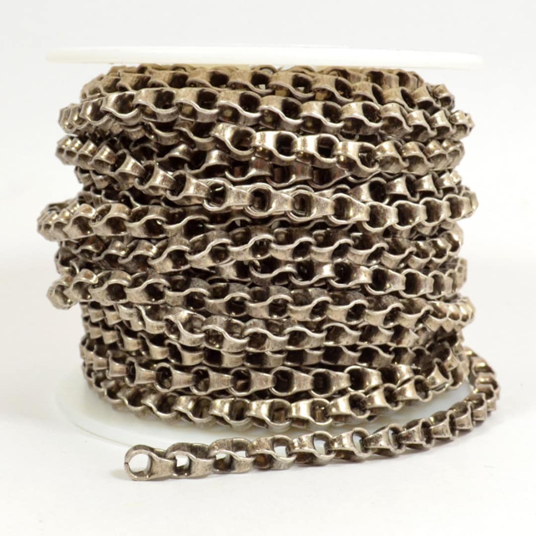 Large Box Link Rolo Chain - Antique Silver - CH145-AS - Choose Your ...