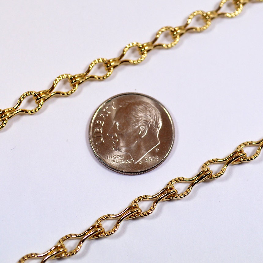 Etched Ladder Chain Electro Gold Plated CH136-EGP Choose - Etsy
