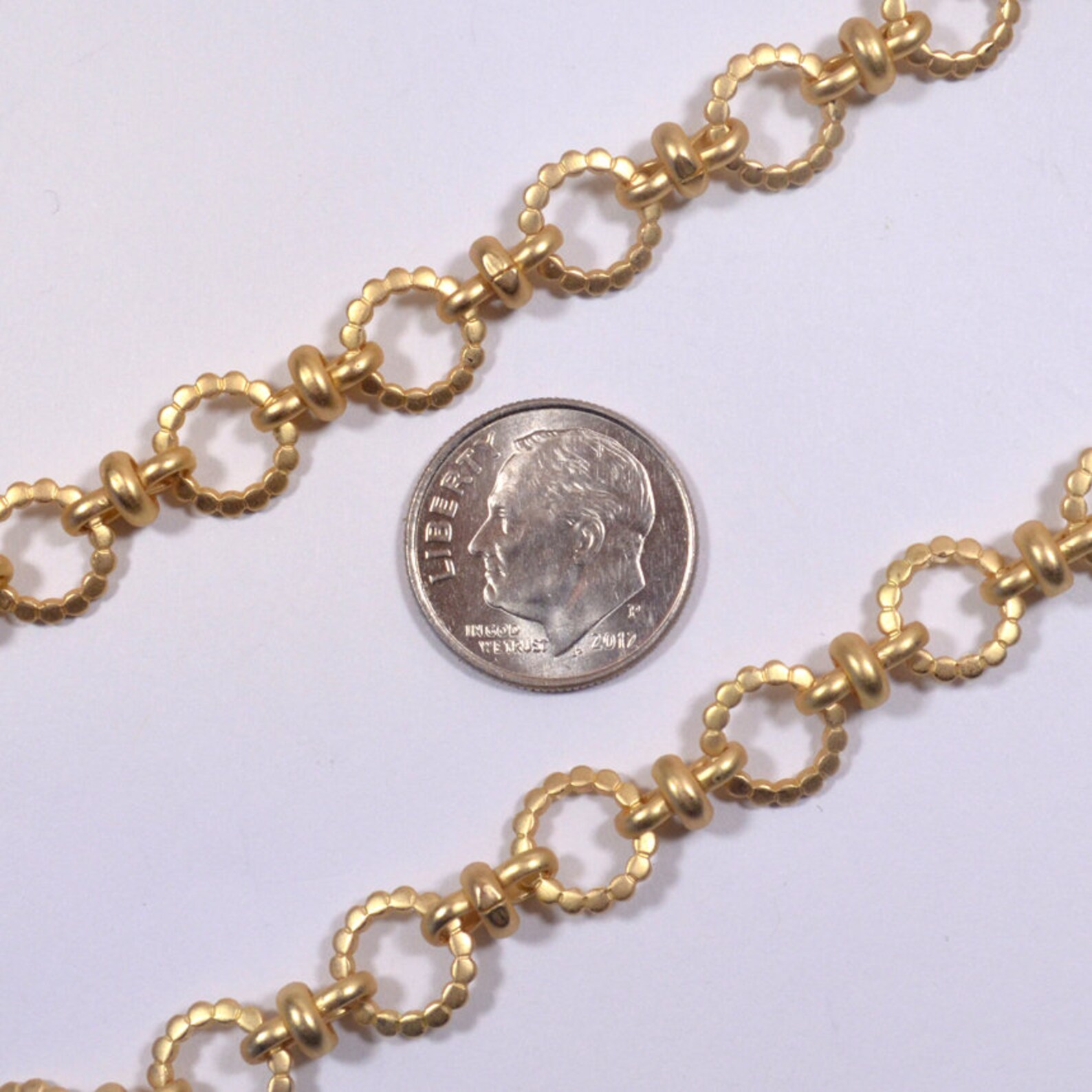 Beaded Circle Chain Matte Gold CH154-MG Choose Your - Etsy