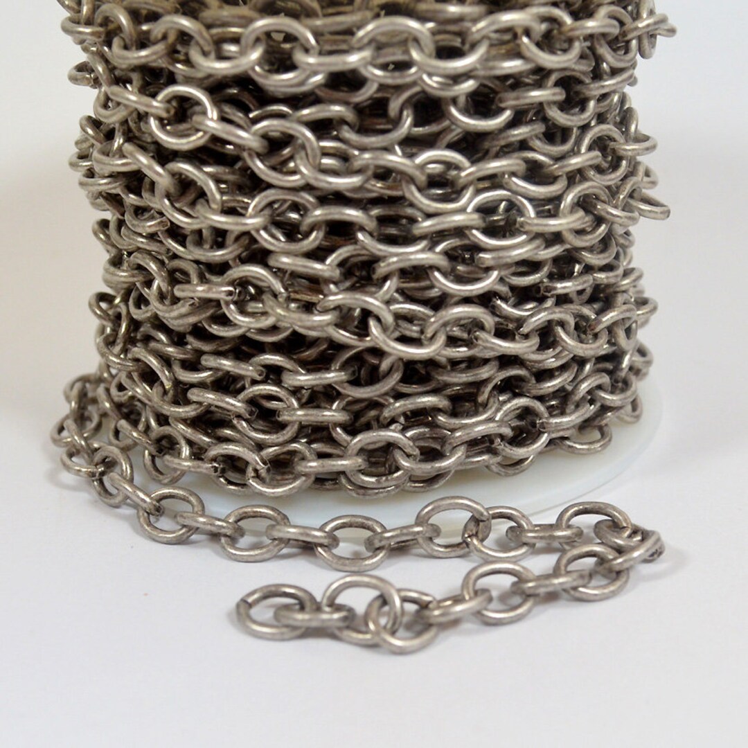Small Heavy Cable Chain - Antique Silver - CH55-AS - Choose Your Length ...