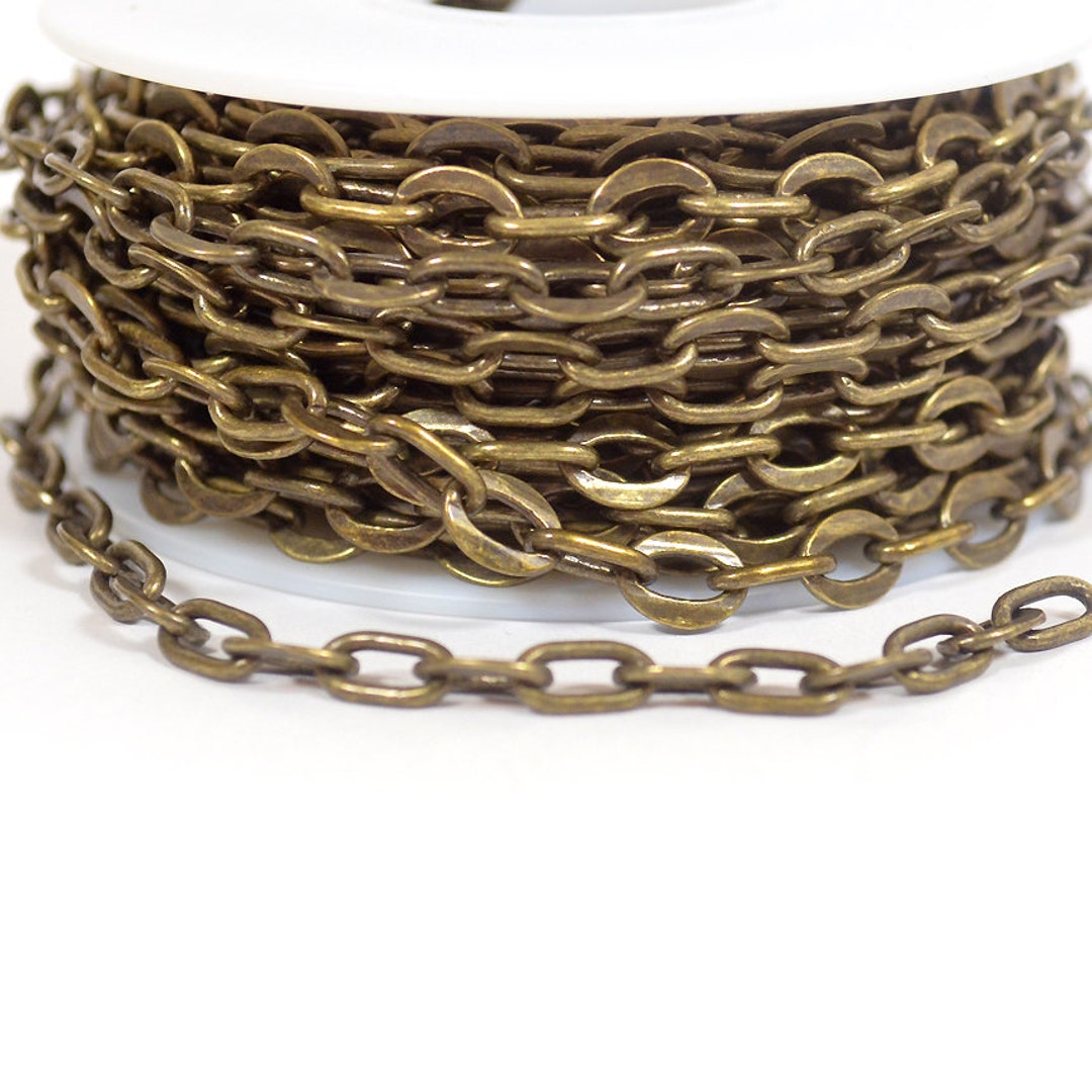 Oval Link Chain - Antique Brass - CH19-AB - Choose Your Length - Etsy