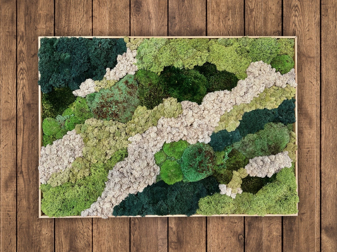 Spring Green Moss Art for Home, Office, or Dorm, Real Oak Frame - Etsy