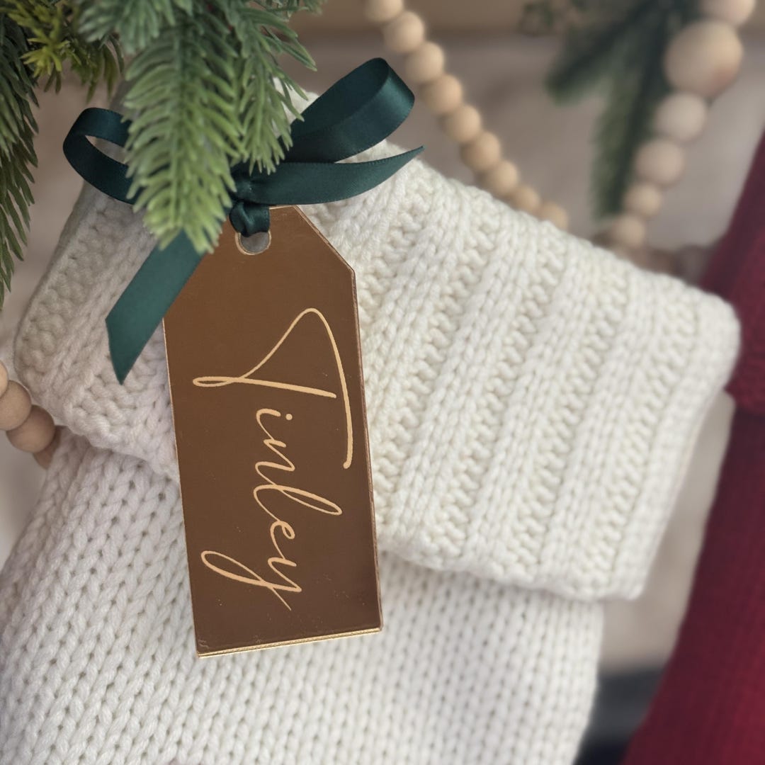 Personalized Stocking Tag, Custom Name Gift Label, Christmas Ornament ...