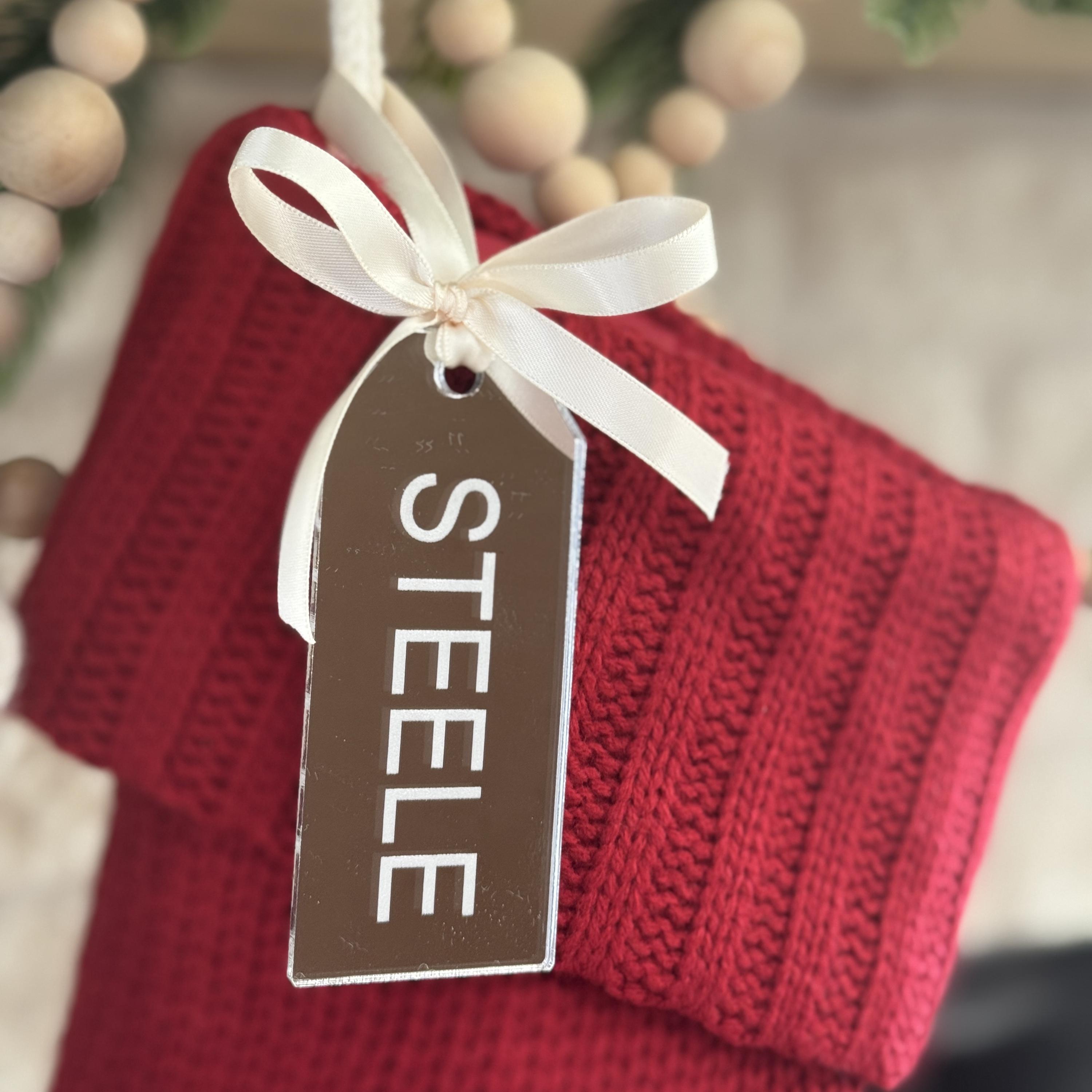 Name Stocking Tag, Personalized Gift Label, Custom Christmas Ornament ...