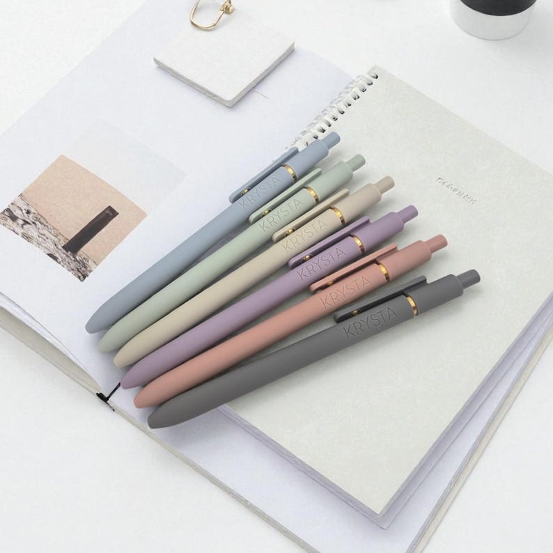 Personalized Soft Touch Pens, Custom Laser Engraved, Set of 6 - Etsy