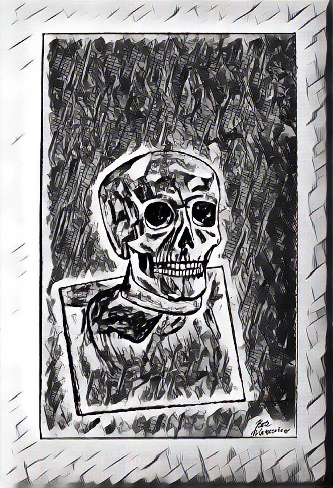 Stylized Skull Drawing - Etsy