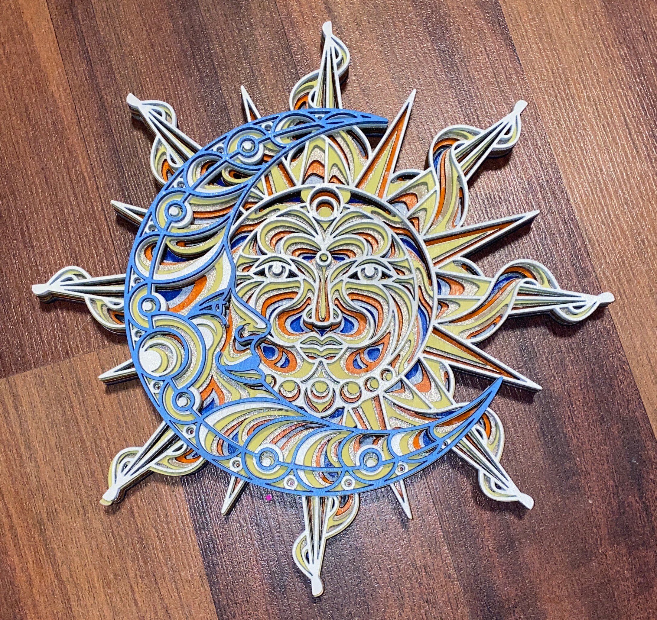 Sun Moon Mandala Solar Astrological Sunshine Crescent - Etsy 日本