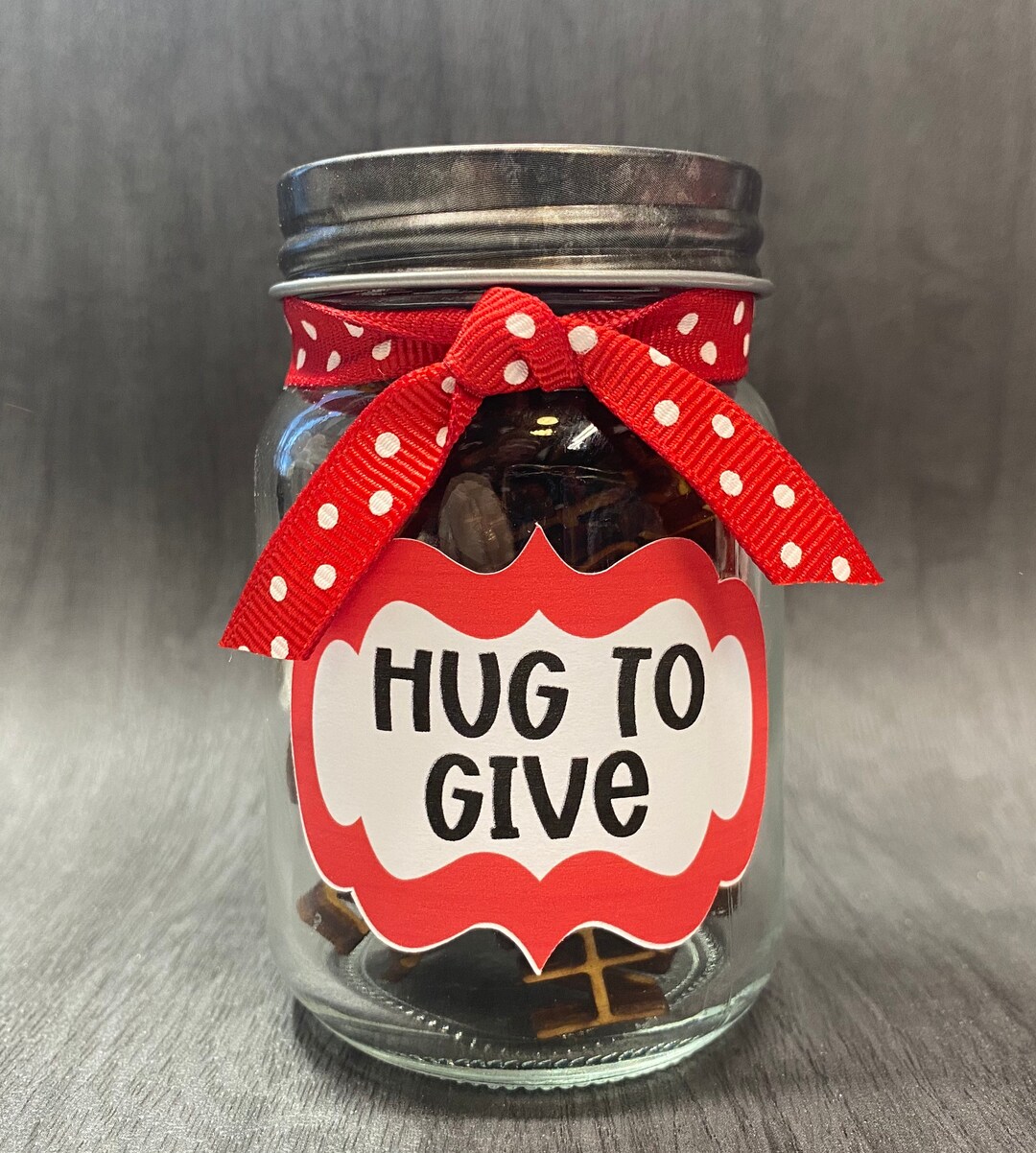 Hug in a Jar, Hug to Give, Hug, Jar of Hugs, Cute, Valentines Day Gift ...