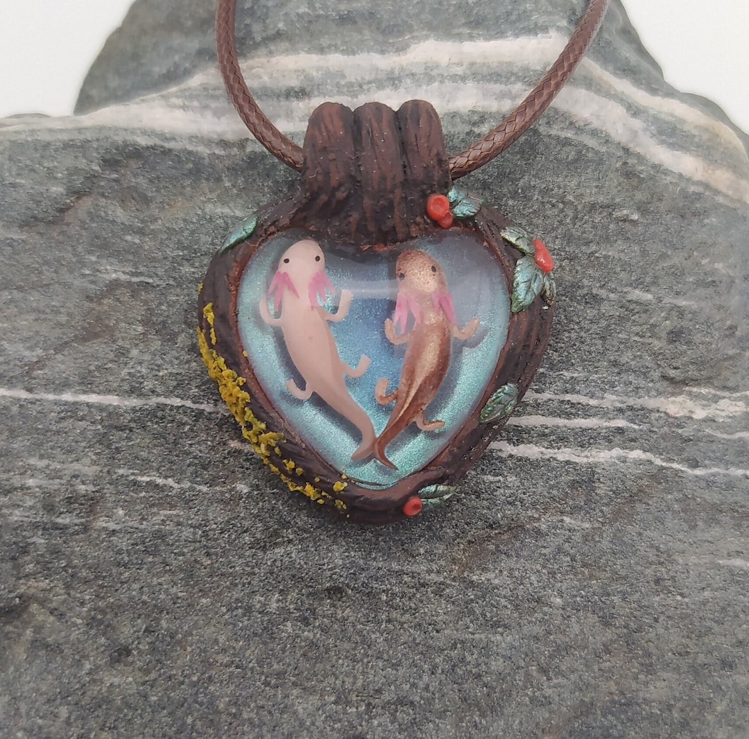 Axolotl Pendant, Axolotl Pond Necklace, Aquarium Fish Tank Pendant ...