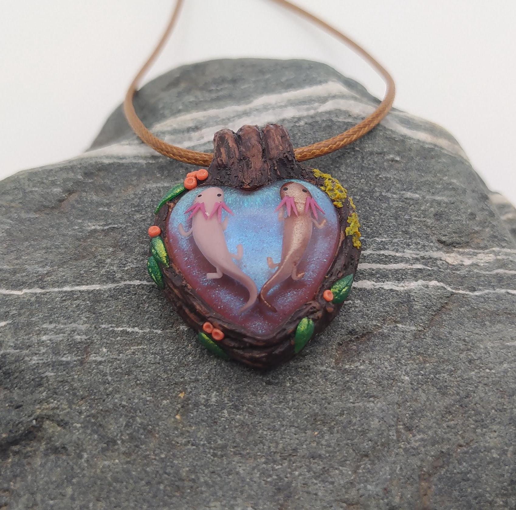 Axolotl Pendant, Axolotl Pond Necklace, Aquarium Fish Tank Pendant ...