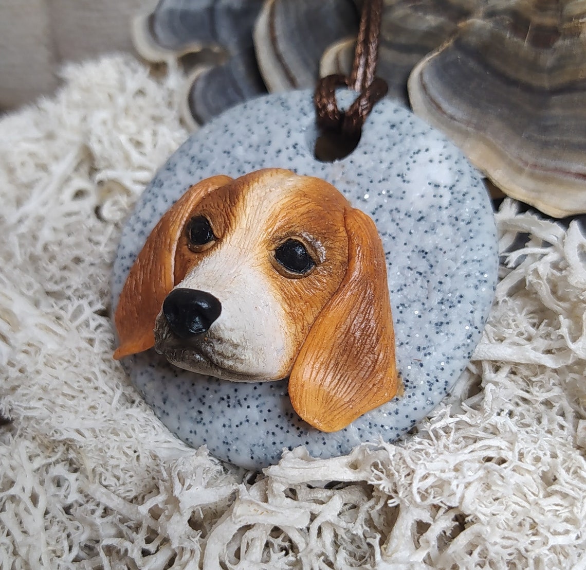 Beagle Necklace Beagle Pendant Polymer Clay Beagle Figure | Etsy