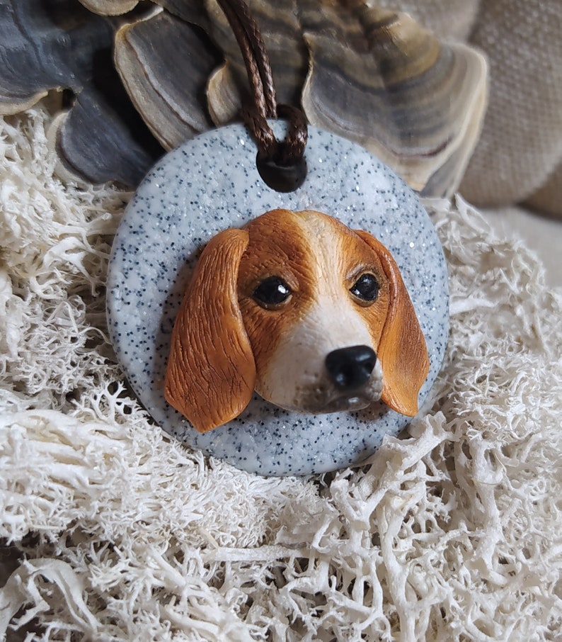 Beagle Necklace Beagle Pendant Polymer Clay Beagle Figure | Etsy