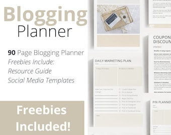 Blog Planner Kit 17 Documents Fillable Printable PDF - Etsy