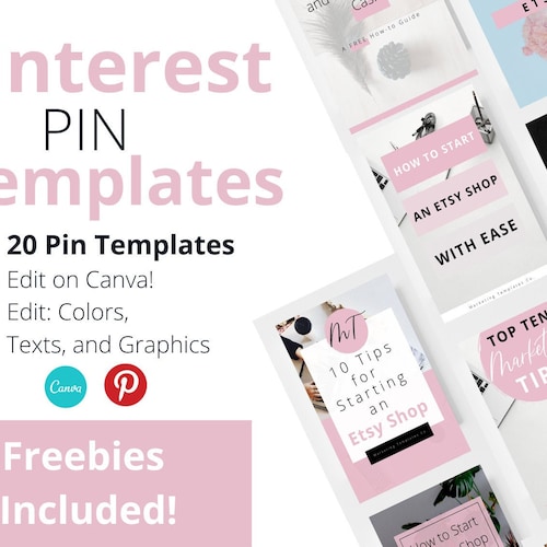 Pinterest Templates for Canva Editable Pinterest Templates - Etsy
