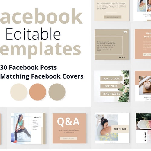 Editable Facebook Post Templates Social Media Content - Etsy