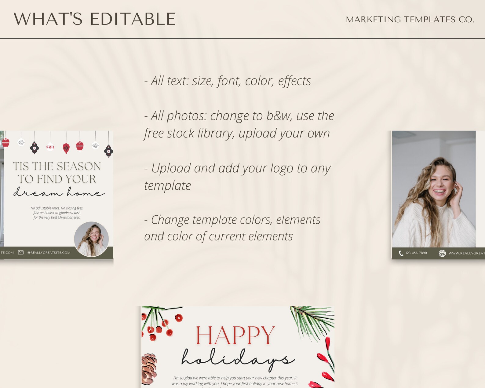 Christmas Real Estate Agent Postcards Winter Real Estate - Etsy