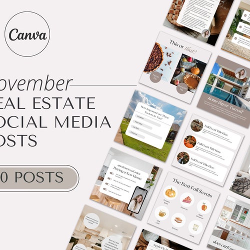 20 Fall Realtor Instagram Posts Real Estate Social Media - Etsy