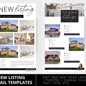 Real Estate New Listings Bundle Listing Templates for Realtors Just ...