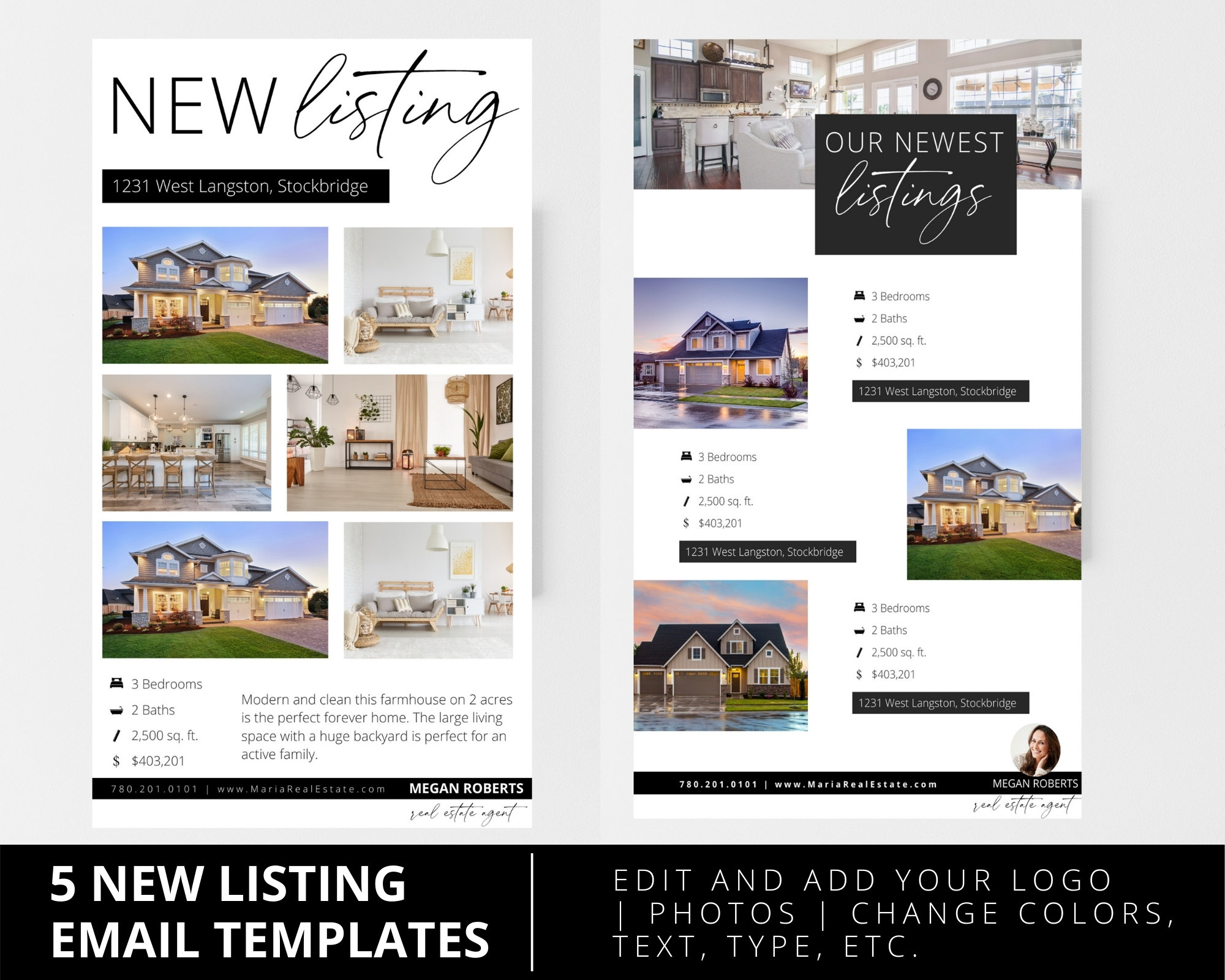 Real Estate New Listings Bundle Listing Templates for | Etsy