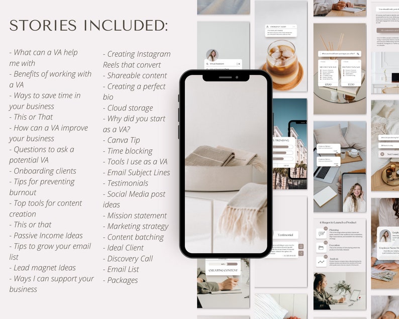 Virtual Assistant Instagram Story Bundle Social Media - Etsy