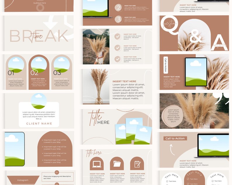 Boho Slide Deck Templates Course Creator Templates - Etsy